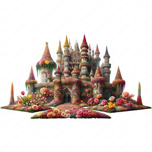 Floral Castle Clipart | Floral Castle Clipart Bundle | 10 High-quality ...