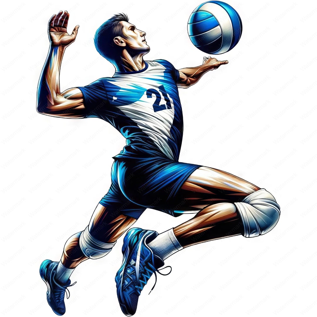Volleyball Player Clipart Bundle: Sports Art Designs (digital Download ...
