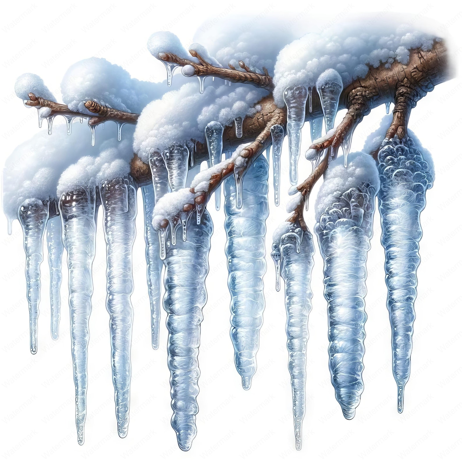 Icicles on Branch Clipart Icicle Clipart Bundle 10 High-quality Designs ...