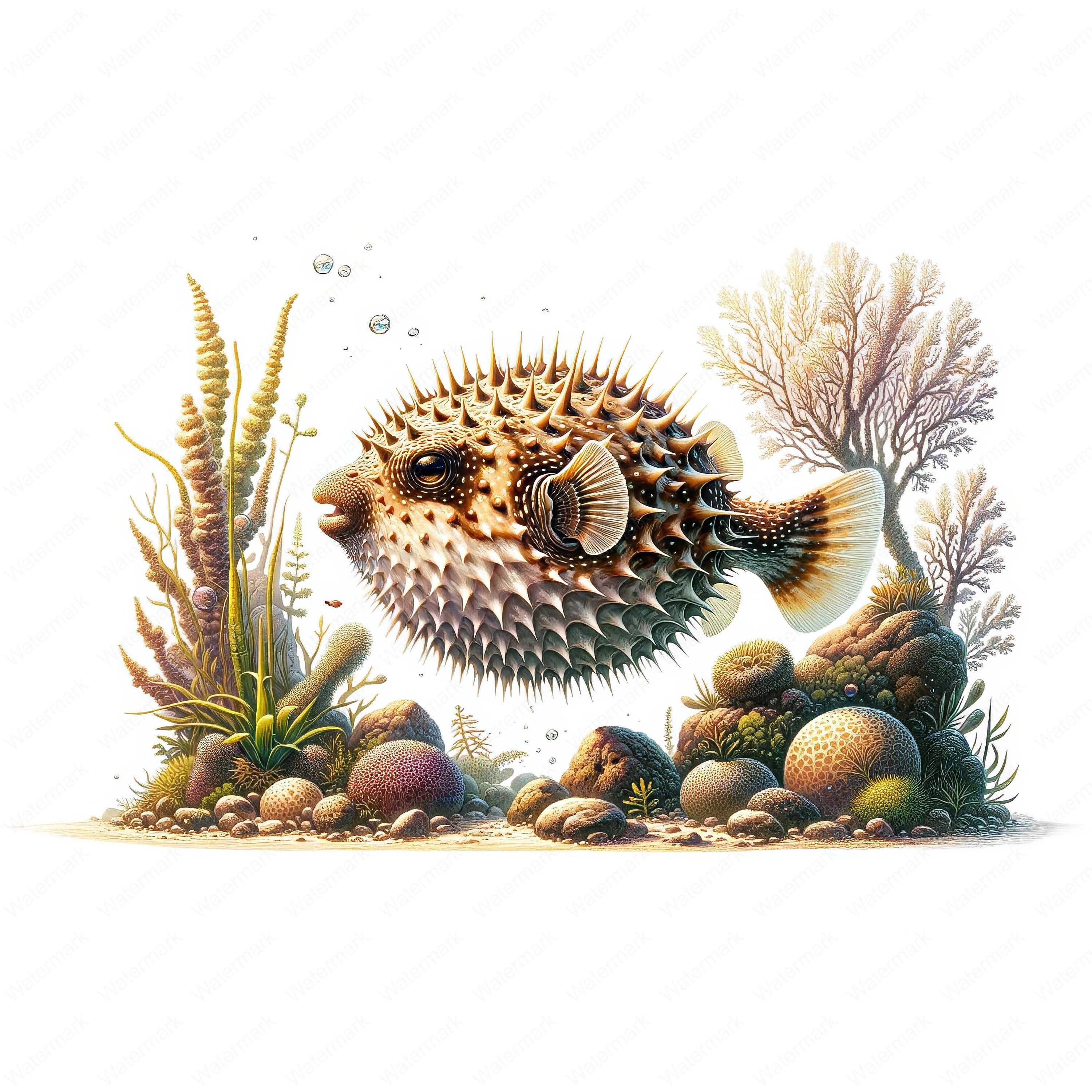 Pufferfish Clipart Bundle | 10 High-quality Marine Art Designs (digital ...