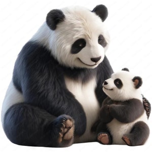 Panda Father's Day Clipart | Adorable Panda Clipart Bundle | 10 High ...