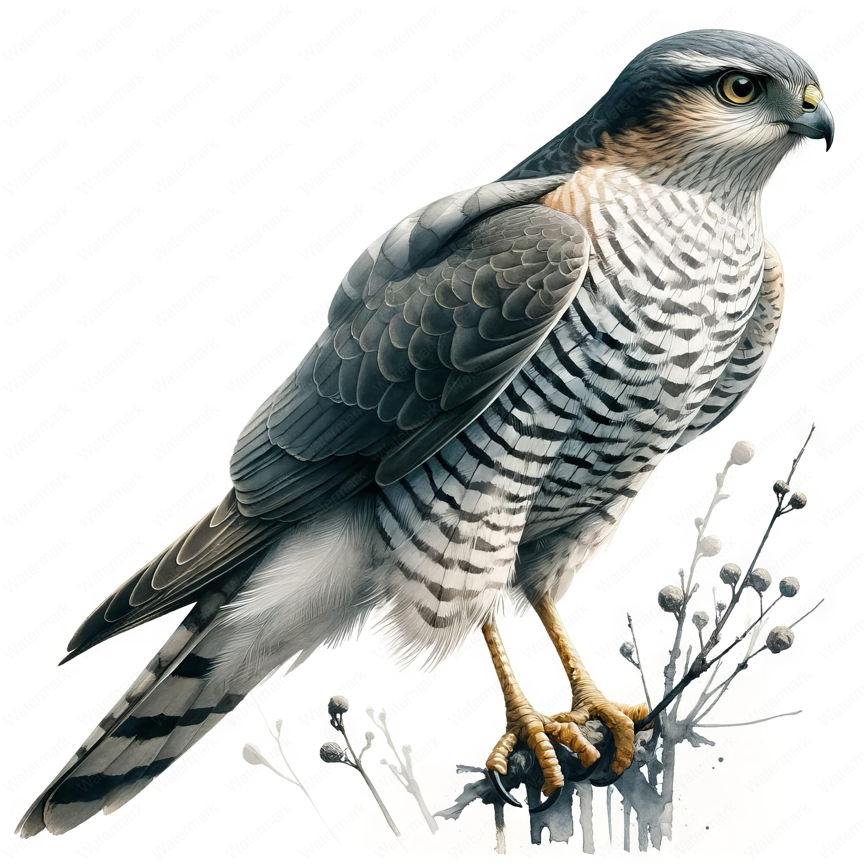 Sparrowhawk Clipart Bundle | Fierce Bird of Prey Designs (digital ...