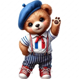 French Teddy Bear Clipart Bundle: Parisian Art (digital Download) - Etsy