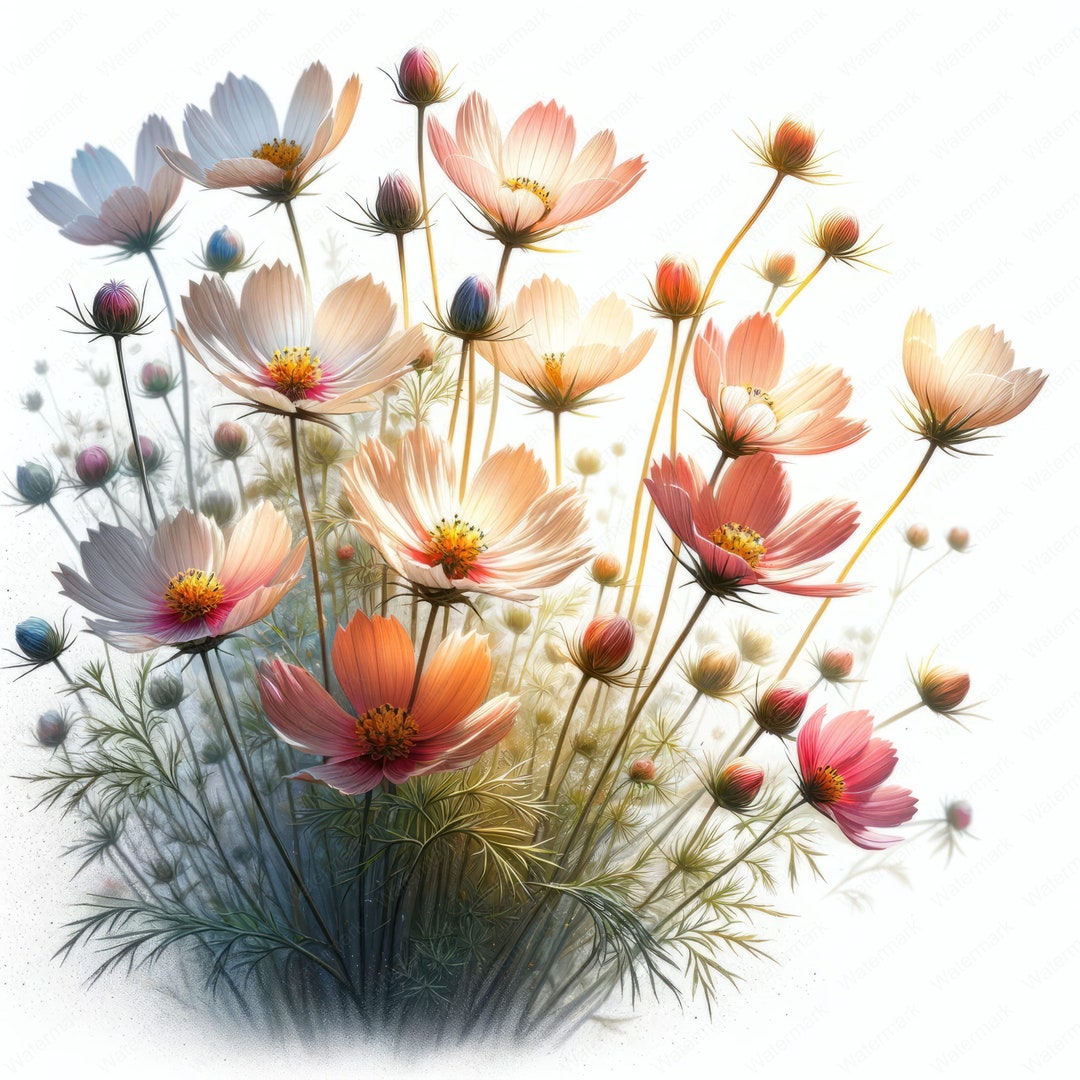 Wildflower Clipart Charming Wildflower Clipart Bundle 10 High-quality ...