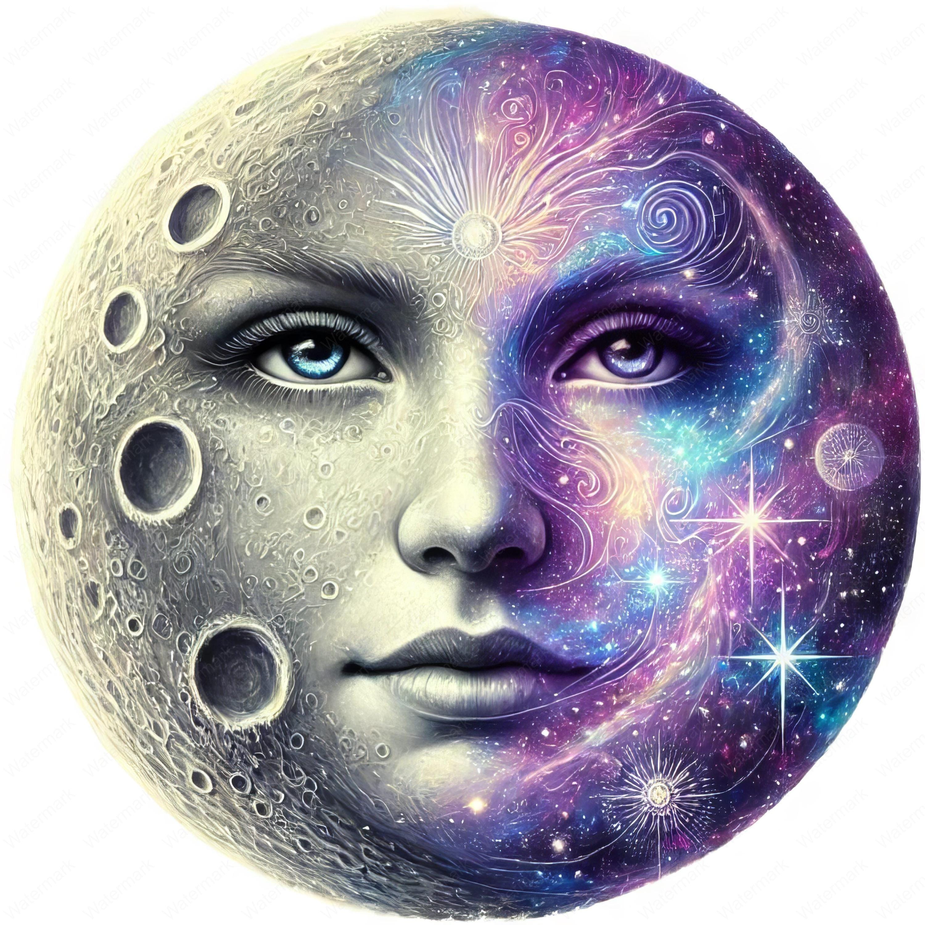 Ethereal Moon Goddess Clipart Bundle: Celestial Art (digital Download ...