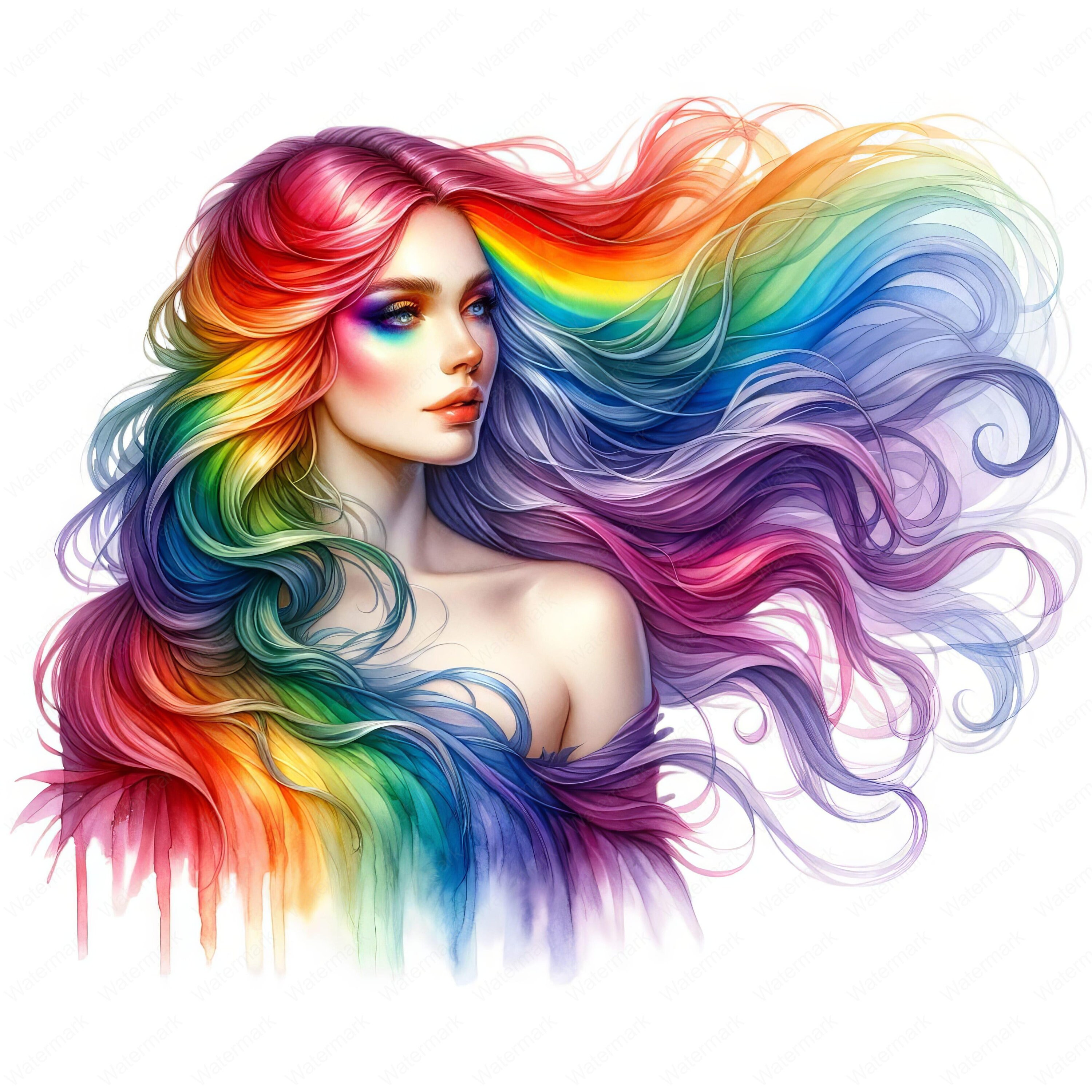 Colorful Goddess Art: Vibrant Mythology Clipart Bundle (digital ...