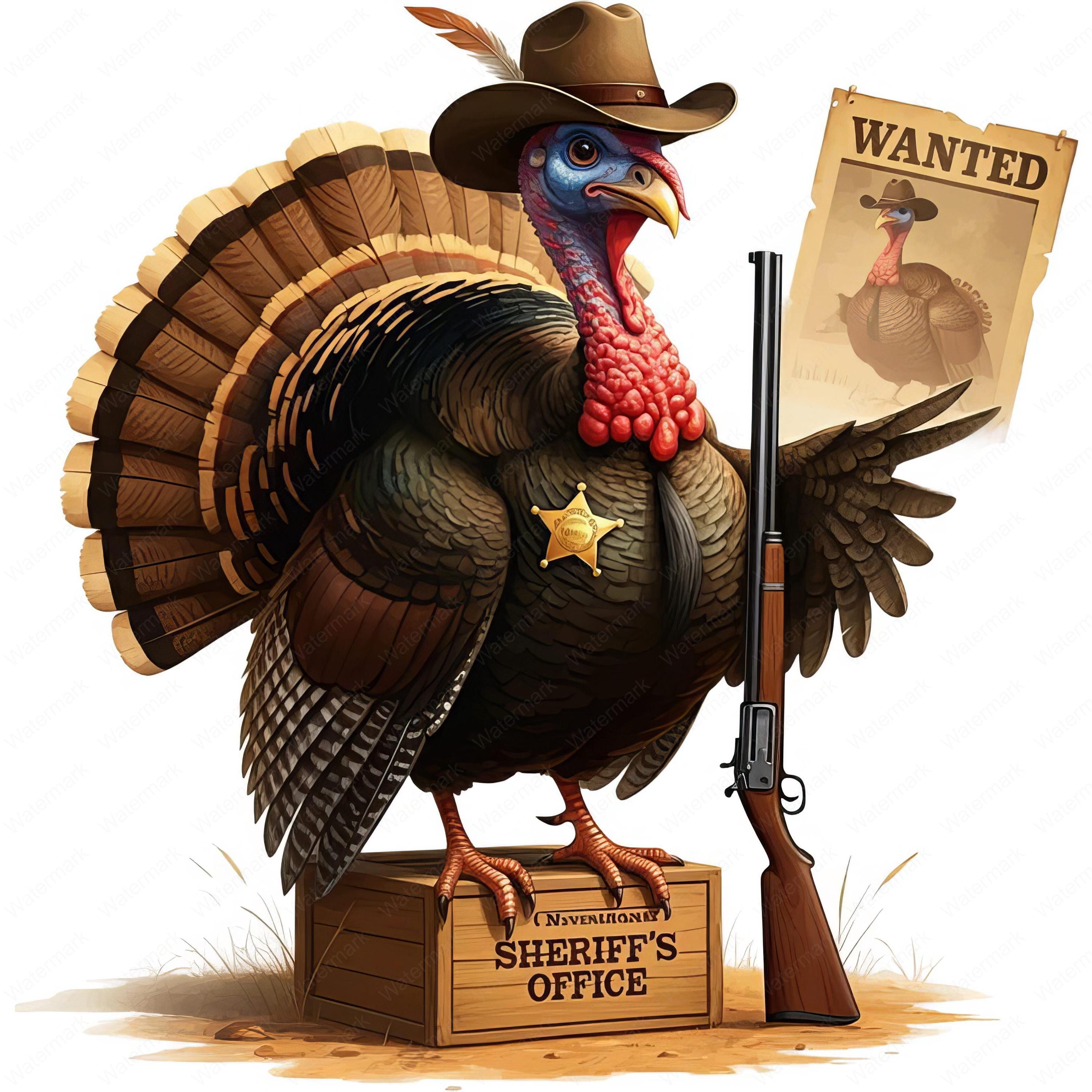 Cowboy Turkey Clipart: 3D Western Cartoon PNG Bundle (digital Download ...