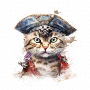 Pirate Cat Clipart 12 High-quality Jpgs Wall Art Paper - Etsy