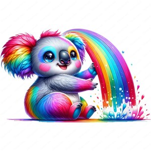 Rainbow Koala Clipart | Cute Rainbow Koala Clipart Bundle | 10 High ...