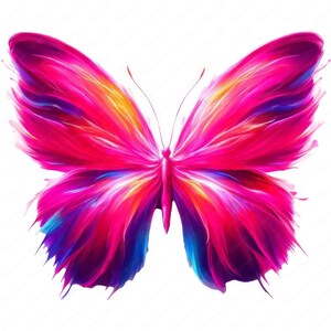 Pink Butterfly Clipart: Abstract Vibrant Designs (digital Download) - Etsy