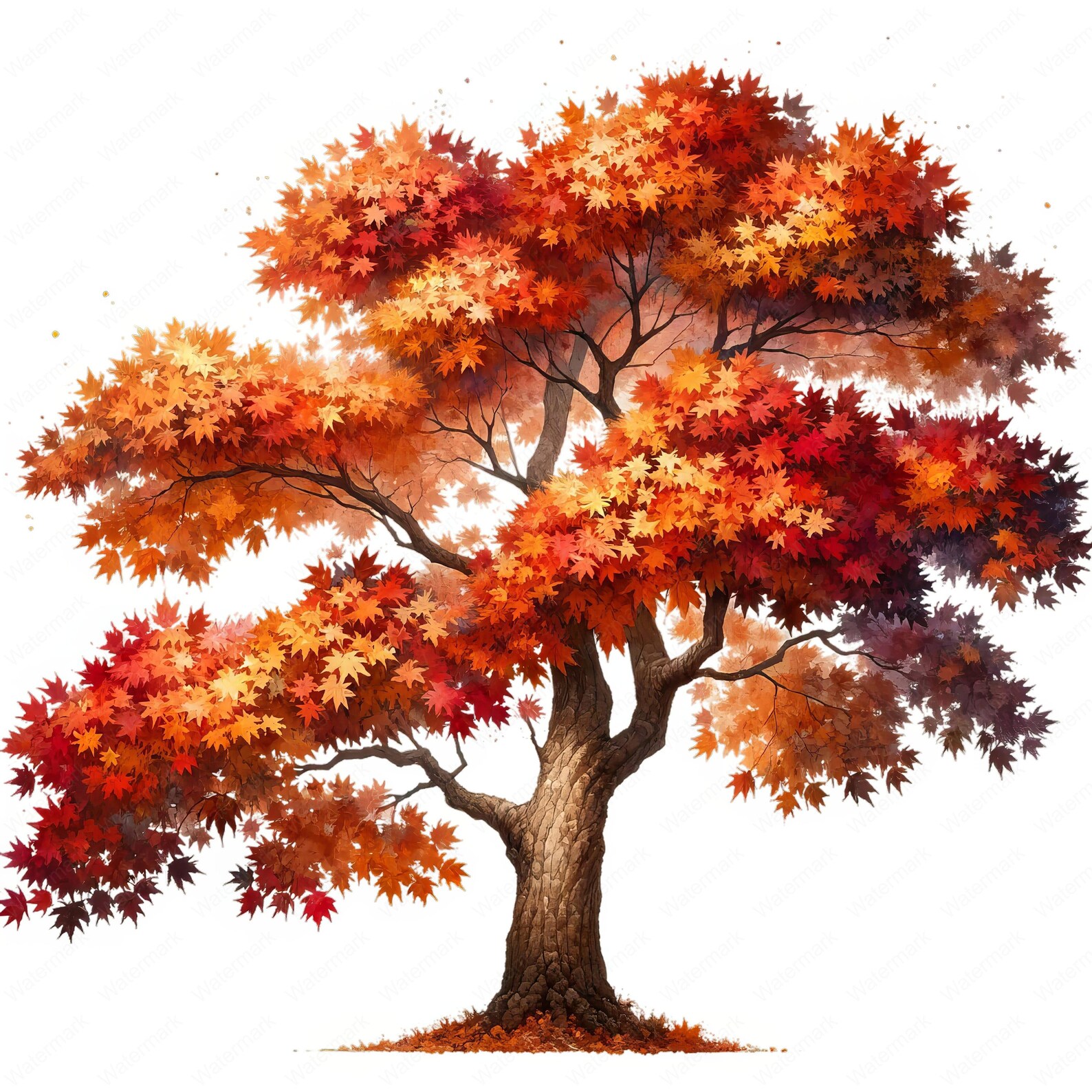 Autumn Maple Tree Clipart Bundle: Vibrant Fall Art (digital Download ...