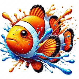 Vibrant Clownfish Clipart Bundle: Ocean Art Printables (digital ...