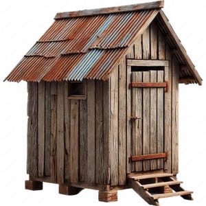 Rustic Outhouse Clipart | Charming Rustic Outhouse Clipart Bundle | 10 ...