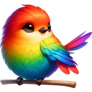 Rainbow Bird Clipart | 10 Nature Art Designs (digital Download) - Etsy