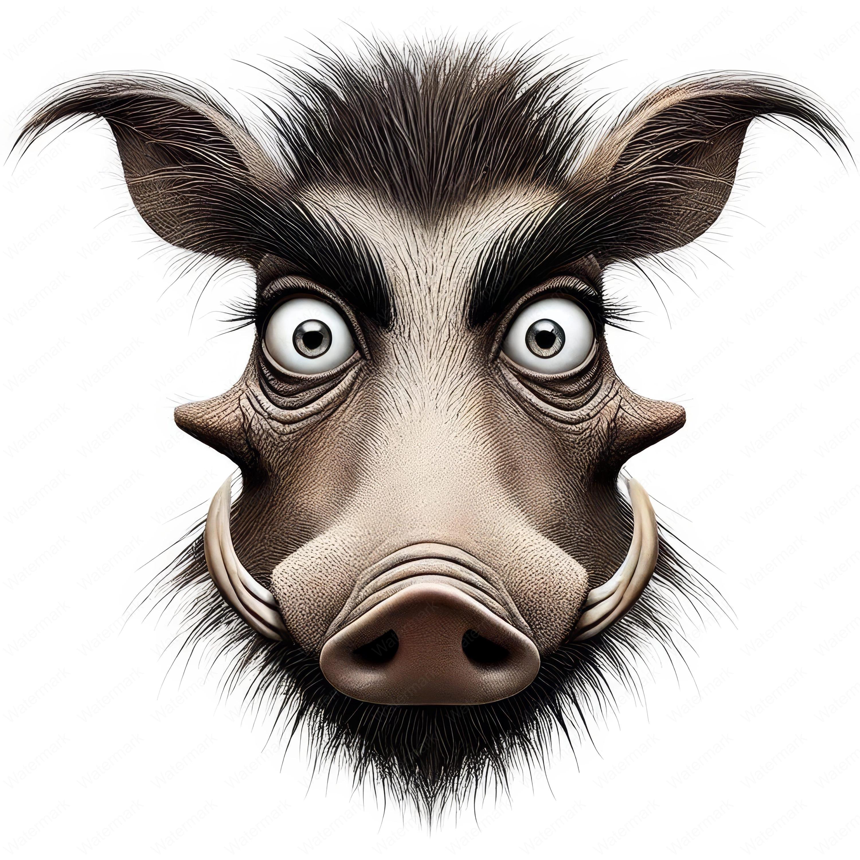 Quirky Warthog Clipart | Whimsical PNG Bundle | 10 Funny Animal Designs ...
