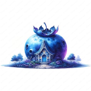Blueberry House Clipart: Fantasy Art Printables (digital Download) - Etsy