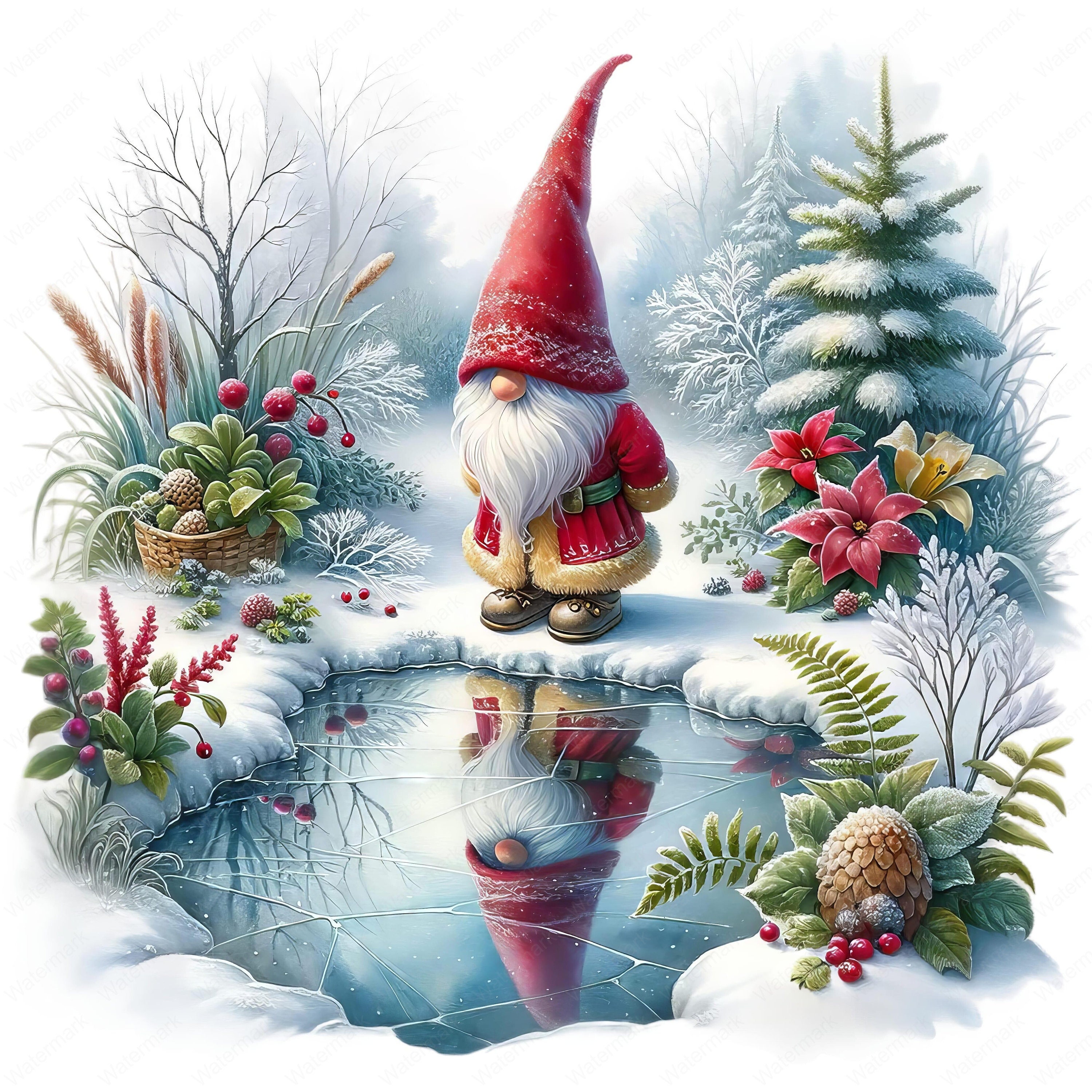 Christmas Gnome Clipart Bundle: Holiday Art, Commercial Use (digital ...