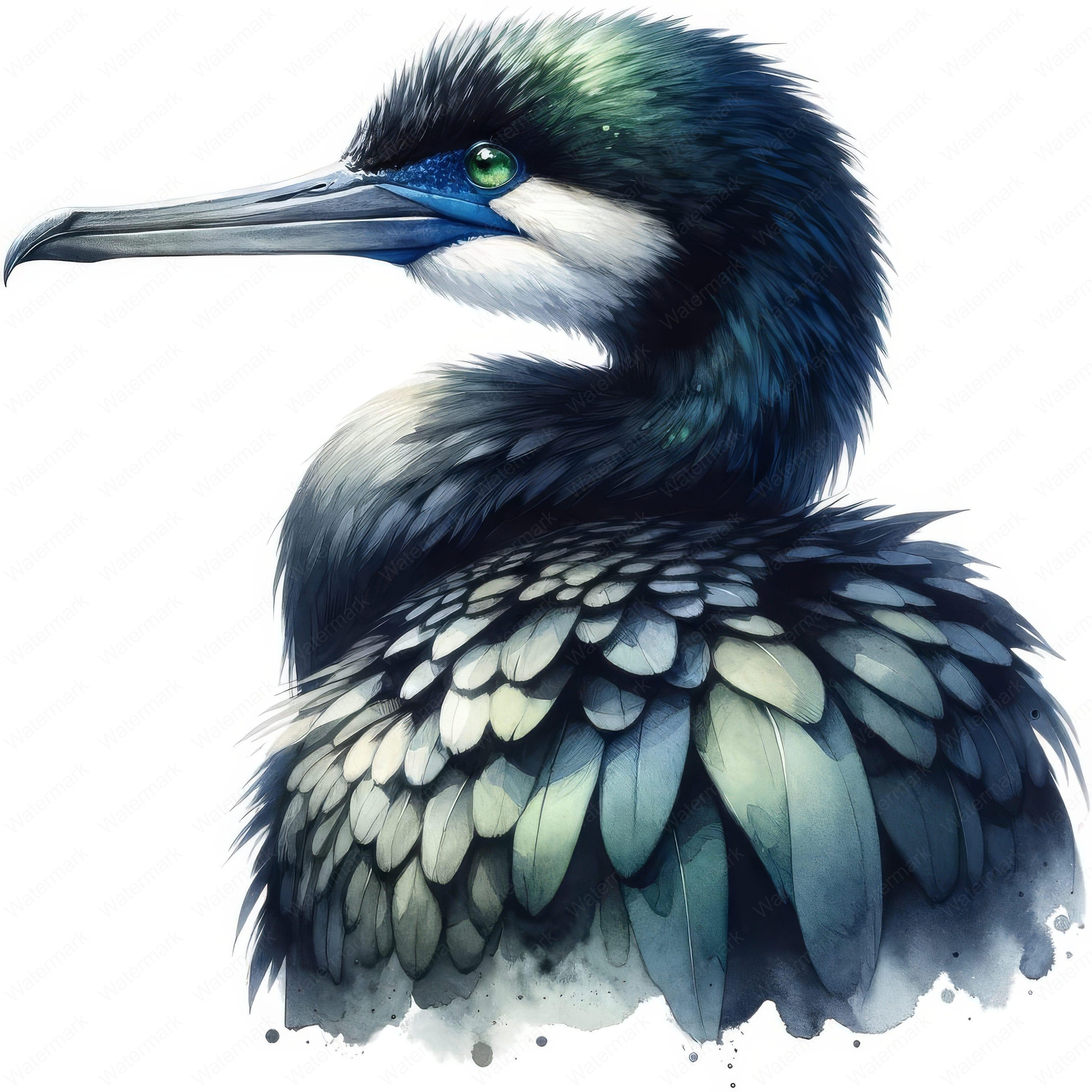Elegant Shag Bird Clipart Bundle | High-quality Bird Art (digital ...