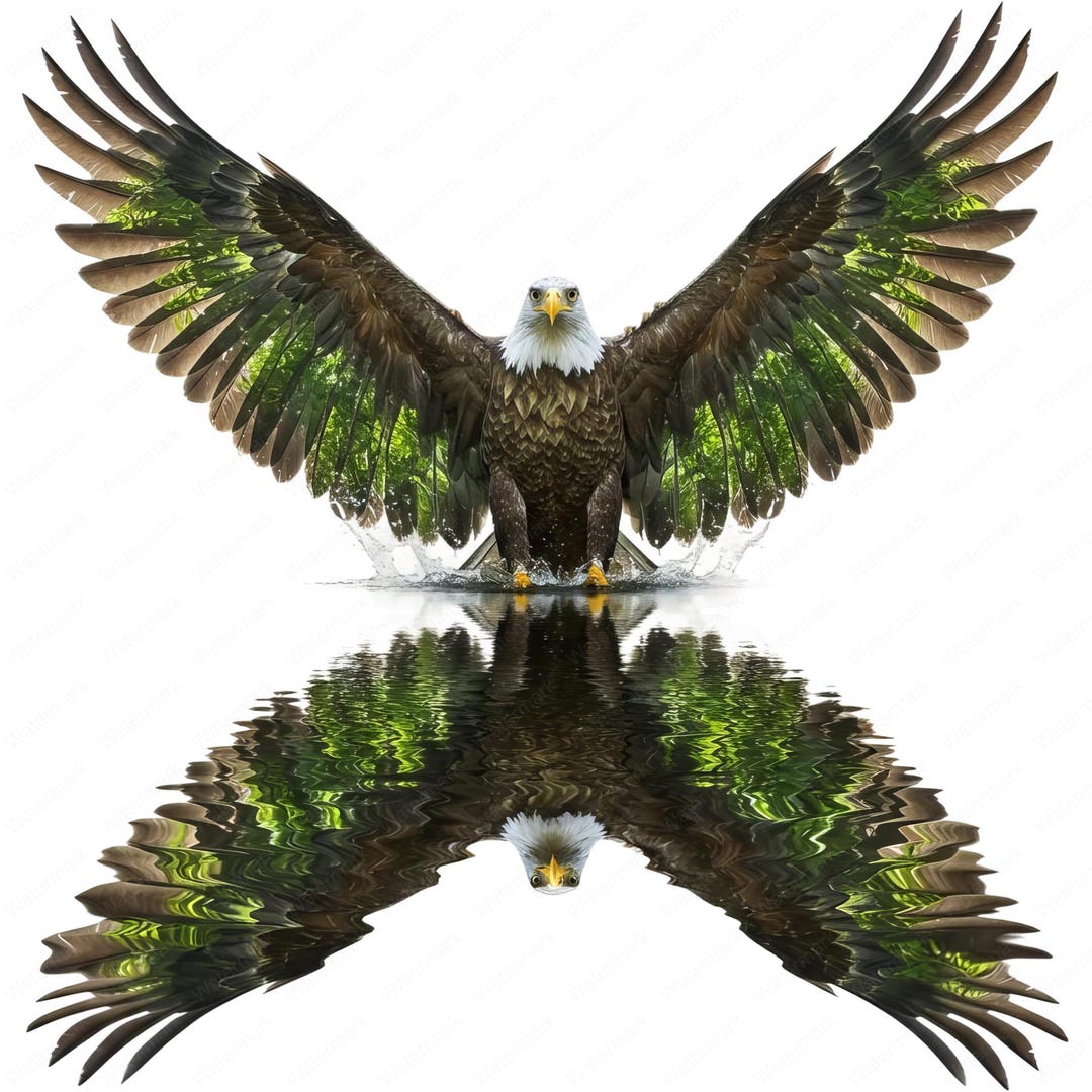 Eagle Clipart PNG Bundle: Reflective Water Art (digital Download) - Etsy