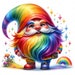 Rainbow Gnome Clipart Bundle: Fantasy Art Printables (digital Download ...