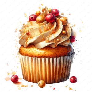 Thanksgiving Clipart | Festive Thanksgiving Cupcake Bundle | 10 High ...