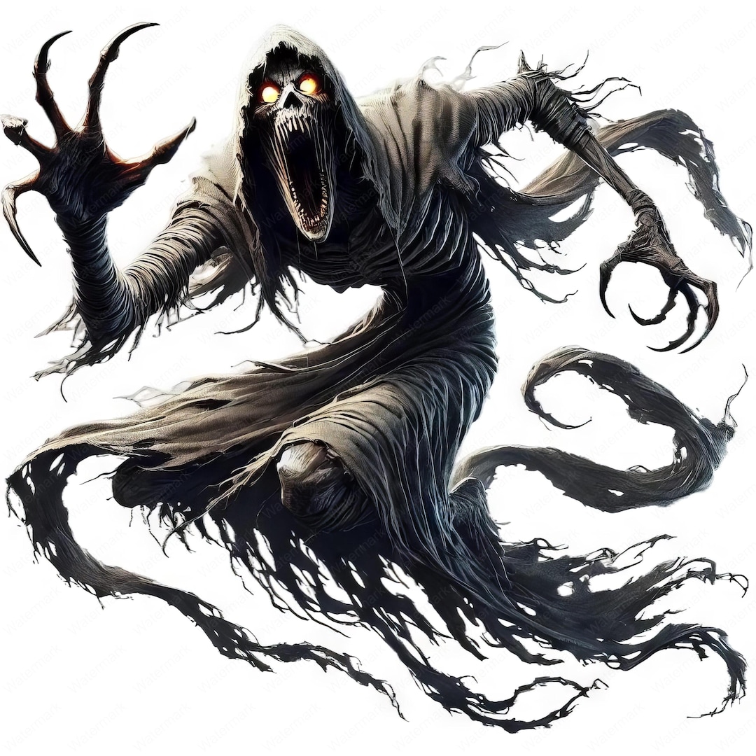 Creepy Boogeyman Clipart Bundle: 10 Horror Art Designs (digital ...