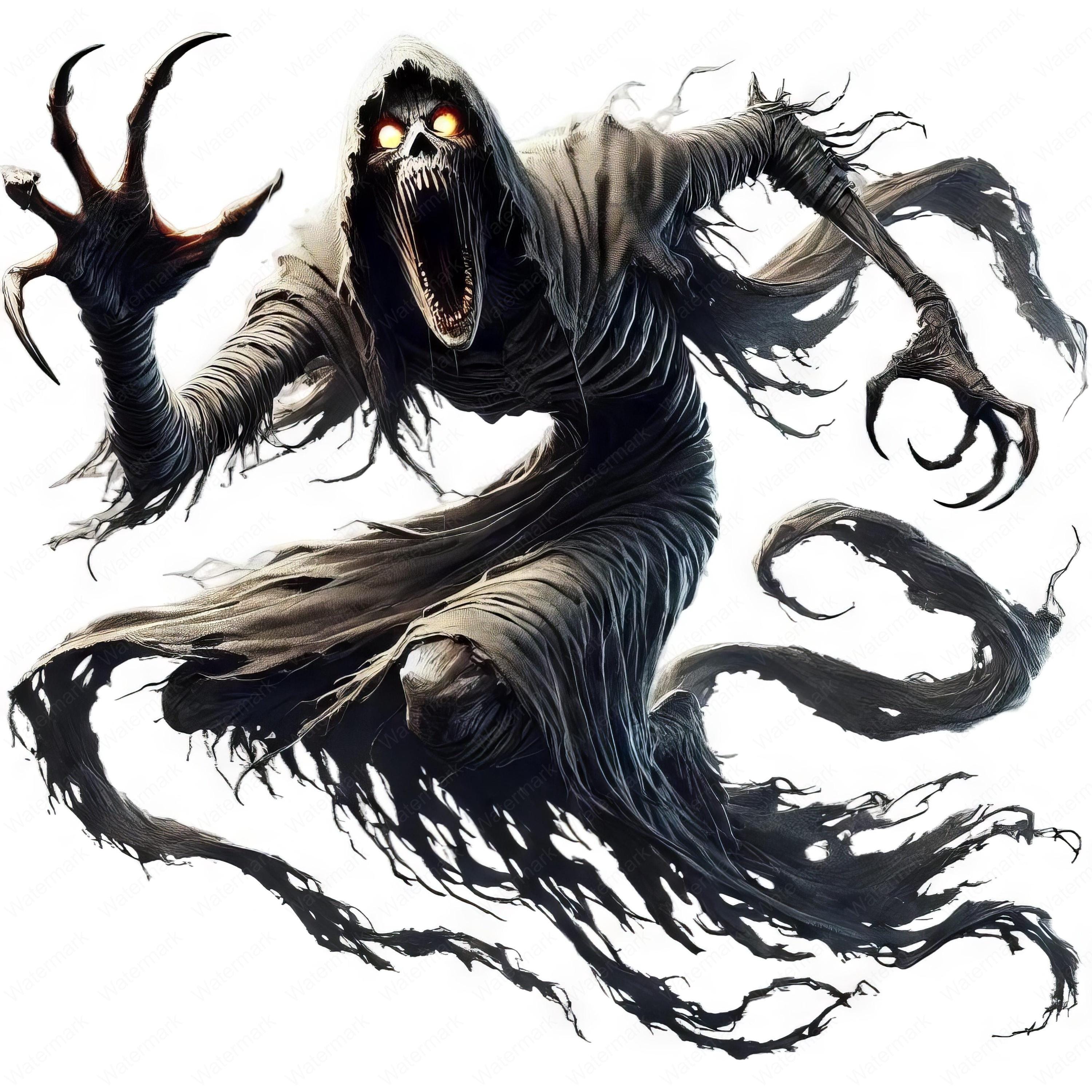Creepy Boogeyman Clipart Bundle: 10 Horror Art Designs (digital ...