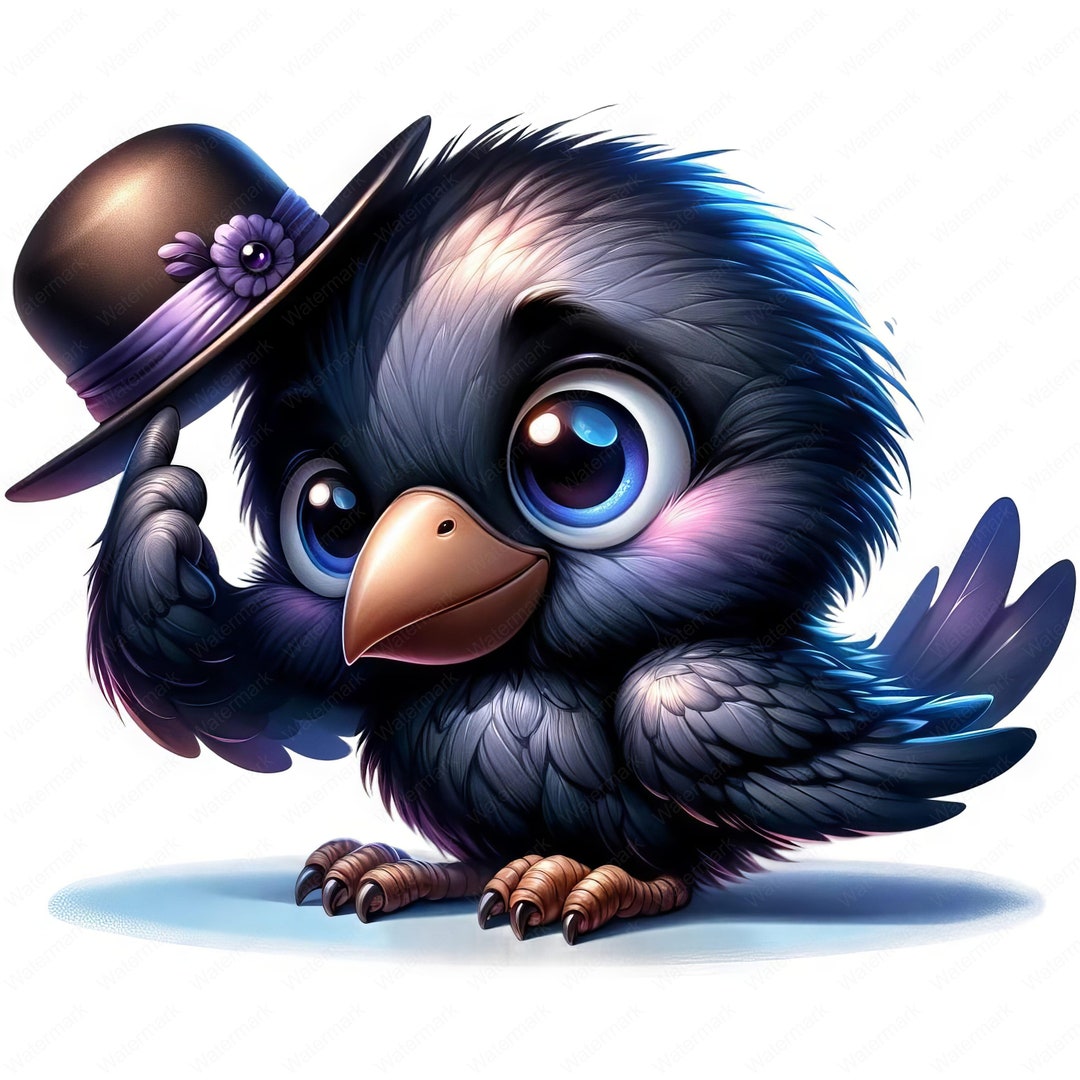 Cute Crow Clipart | Adorable Crow Clipart Bundle | 10 High-quality ...