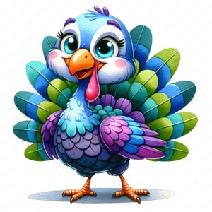 Cute Turkey Clipart Clipart Bundle 10 Adorable Images Thanksgiving Art ...