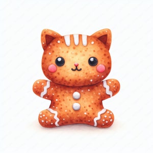 Gingerbread Kitten Clipart 10 High Quality JPG Wall Art Paper Craft ...