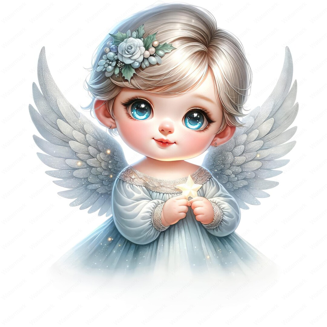 Christmas Clipart | Cute Xmas Angel Clipart Bundle | 10 High-quality ...