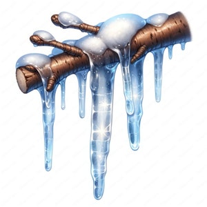 Icicles on Branch Clipart Icicle Clipart Bundle 10 High-quality Images ...
