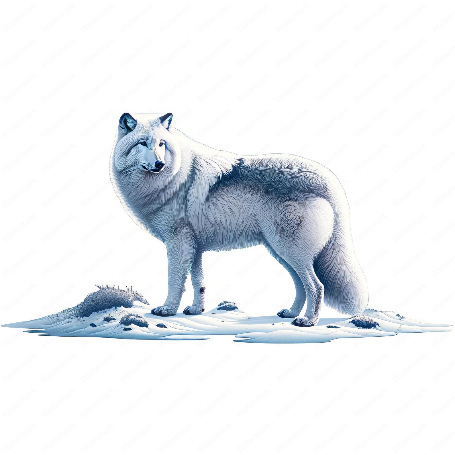 Arctic Wolf Clipart Bundle: Wildlife Art Printables (digital Download ...