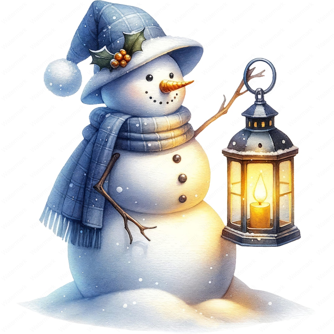 Christmas Snowman Clipart Bundle: Holiday Decor Designs (digital ...