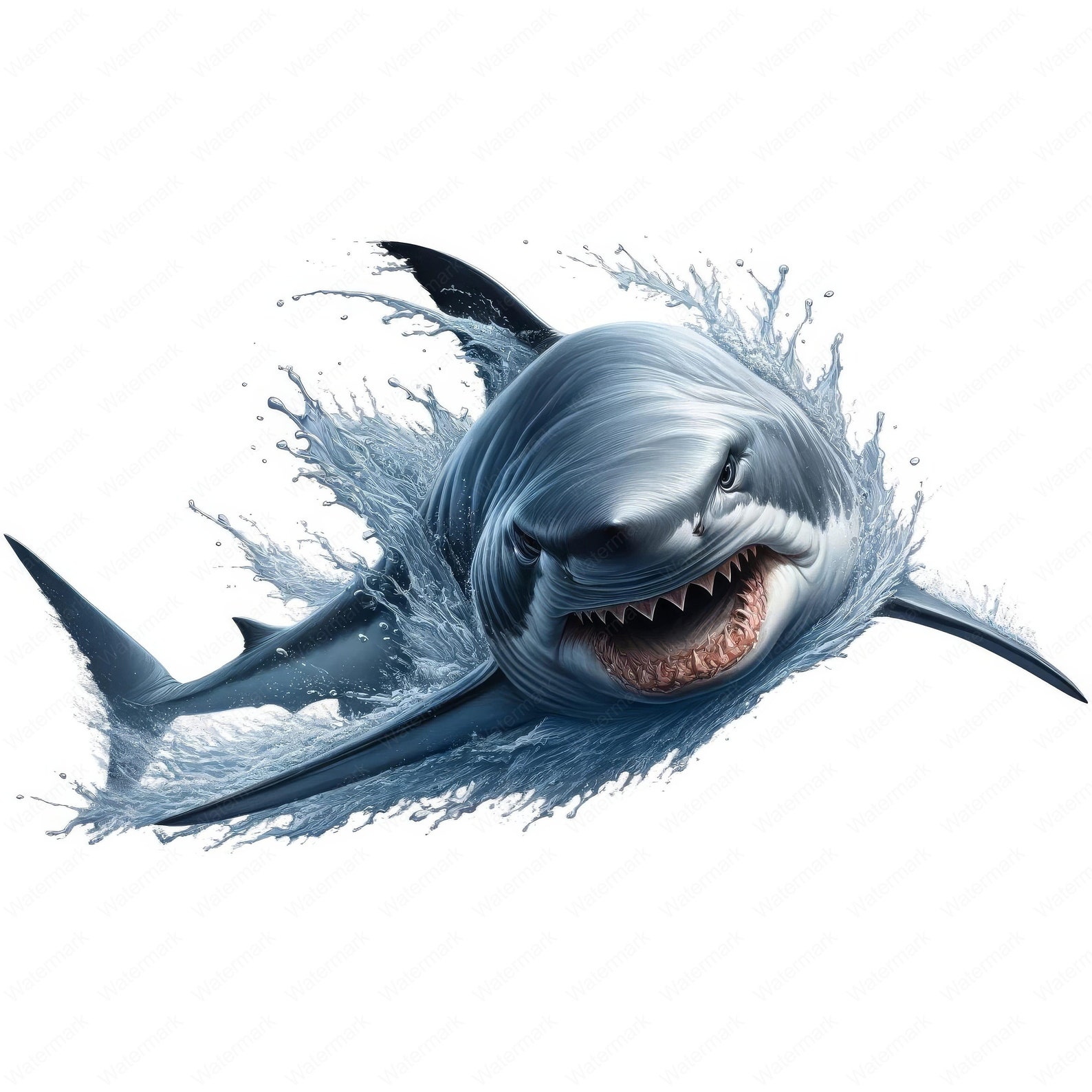 Ferocious Shark Clipart Bundle | 3D Ocean Art (digital Download) - Etsy