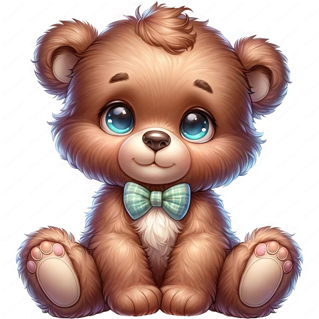 Baby Bear Clipart Charming Endearing Baby Bear Clipart Bundle 10 High ...