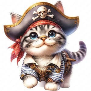 Pirate Cat Clipart Bundle: Nautical Art Designs (digital Download) - Etsy
