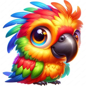 Cute Parrot Clipart | Funny Parrot Clipart Bundle | 10 High-quality ...