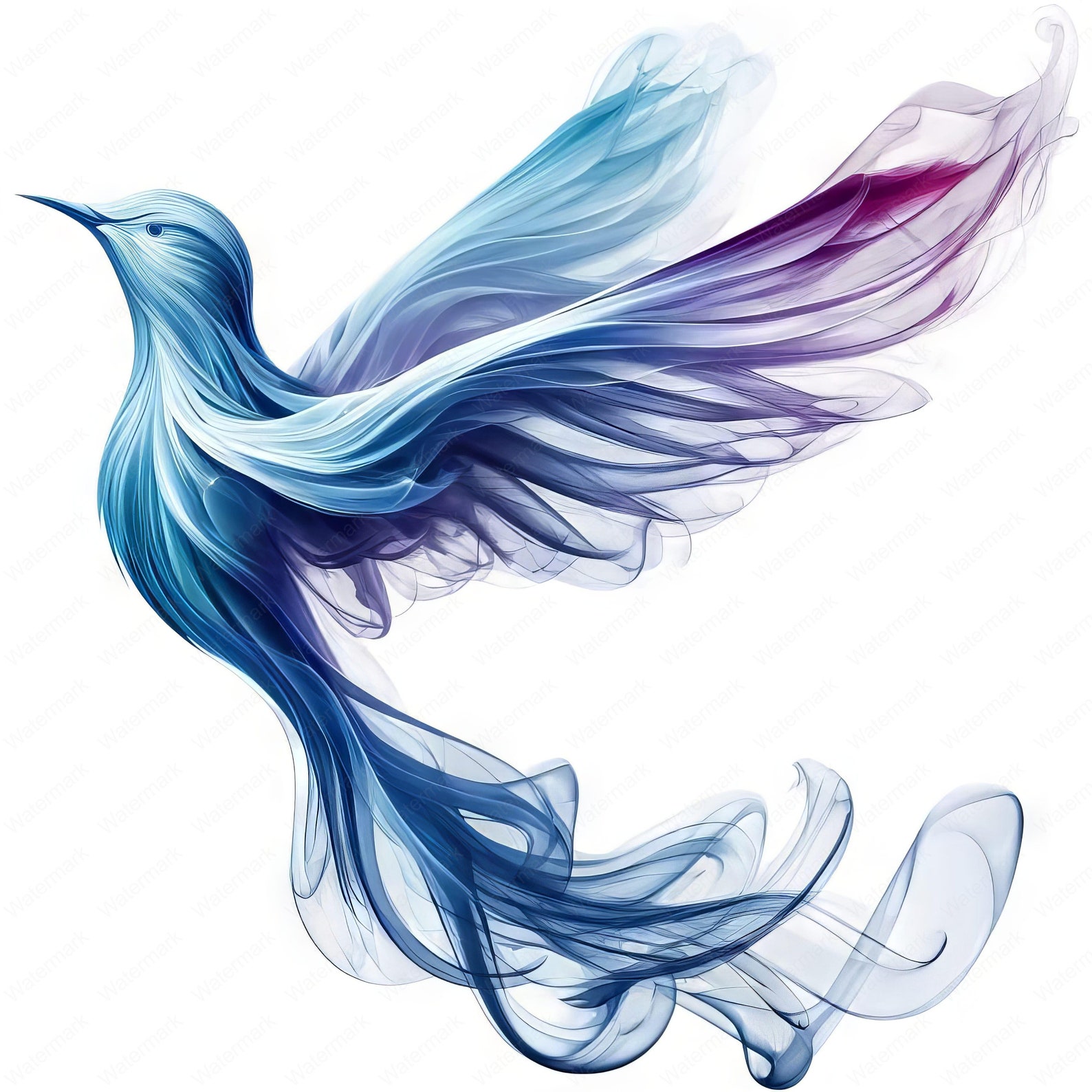 Ethereal Smoke Bird Clipart Bundle | Elegant Printable Art (digital ...