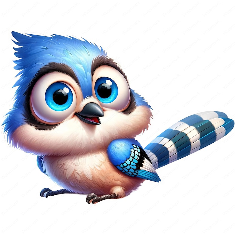 Cute Jay Bird Clipart Bundle | Children's Book Art (digital Download ...
