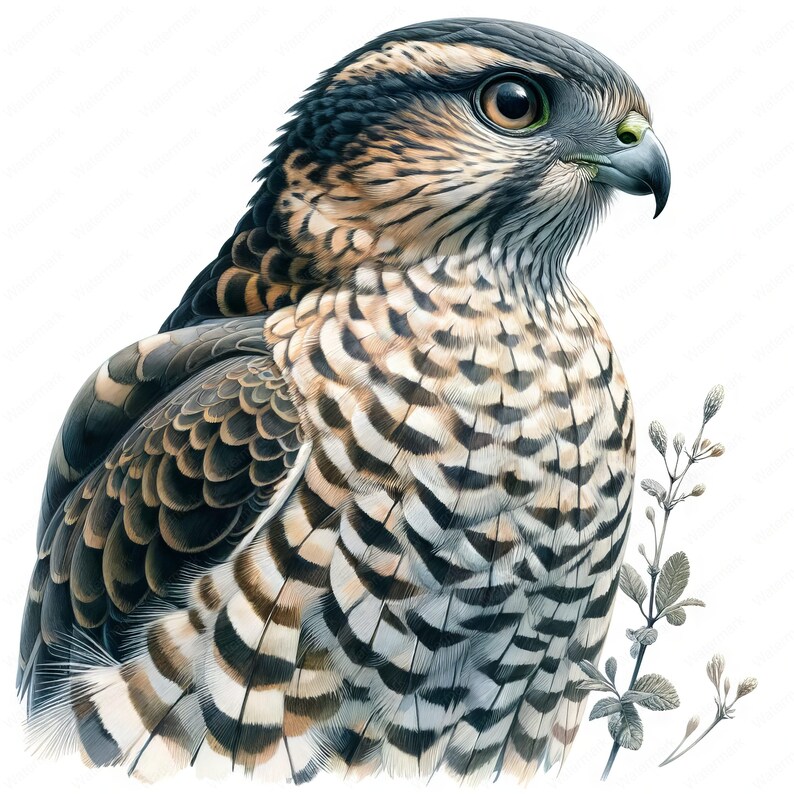 Sparrowhawk Clipart Bundle | Fierce Bird of Prey Designs (digital ...