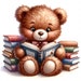 Teddy Bear Reading Clipart Clipart Bundle 10 Cozy Images Childhood Art ...