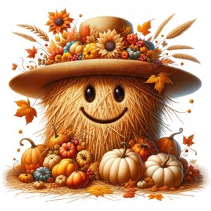 Scarecrow Clipart | Cute Autumn Scarecrow Clipart Bundle | 10 High ...