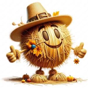Scarecrow Clipart | Cute Autumn Scarecrow Clipart Bundle | 10 High ...
