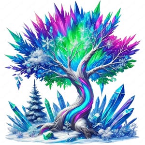 Magic Ice Tree Clipart | Frosty Magic Tree Clipart Bundle | 10 High ...
