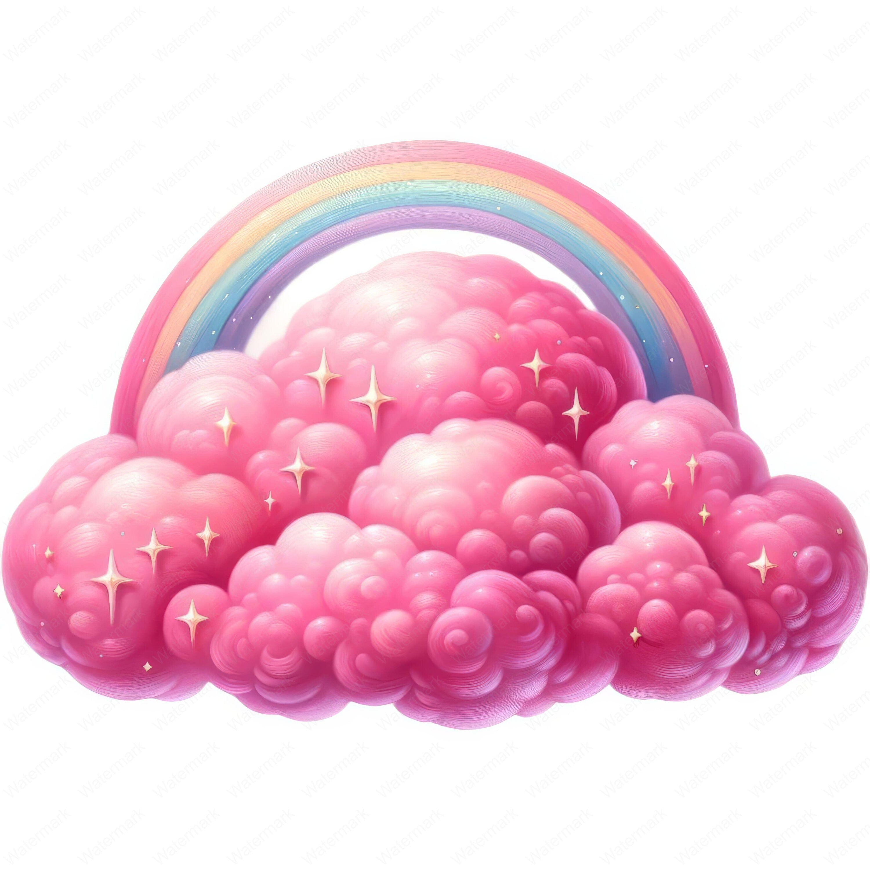 Pink Cloud Clipart: Dreamy Starry Sky Designs (digital Download) - Etsy