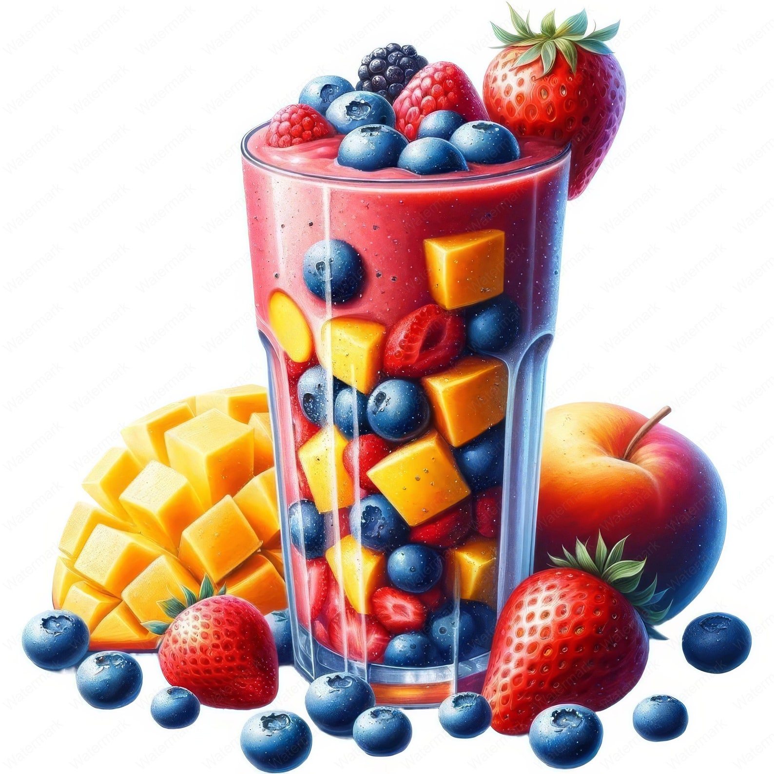 Tropical Fruit Smoothie Clipart: Summer Designs (digital Download) - Etsy