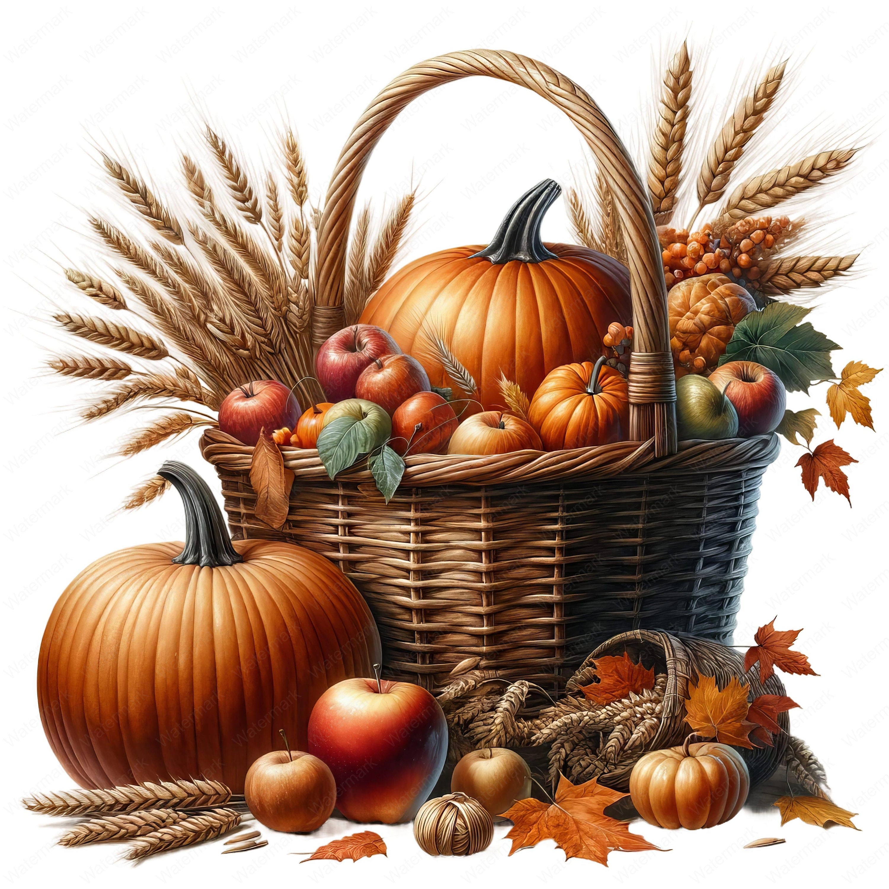 Autumn Harvest Clipart Bundle: Fall Art Printables (commercial Use ...