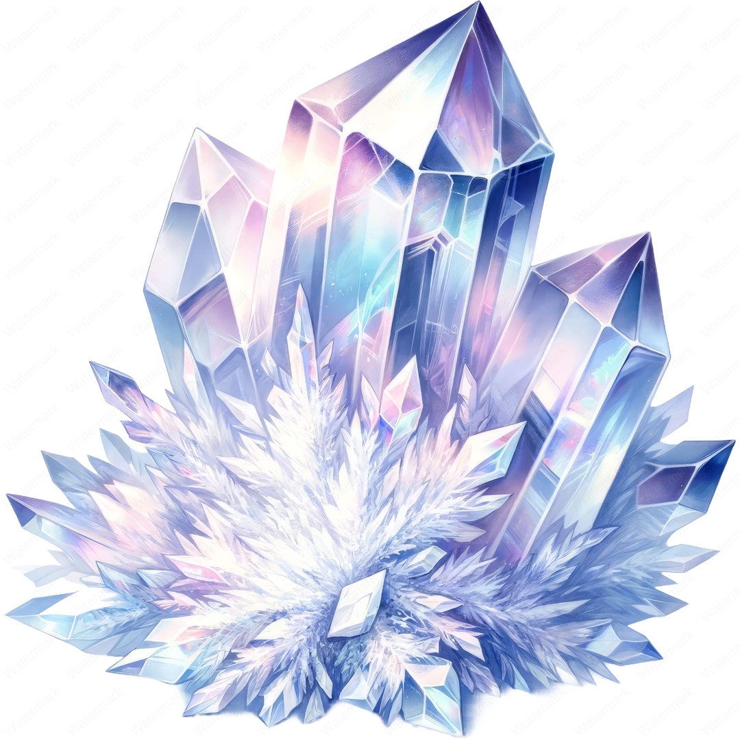 Ice Crystal Clipart | Detailed Ice Crystal Clipart Bundle | 10 High ...