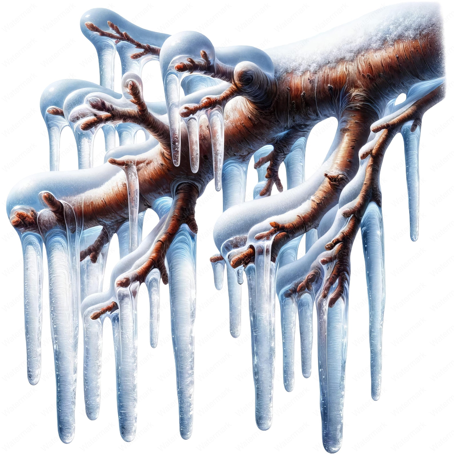 Icicles on Branch Clipart Icicle Clipart Bundle 10 High-quality Designs ...